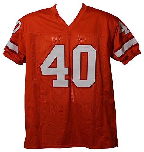 Mike Alstott Autographed/Signed Tampa Bay XL TB Orange Jersey BAS