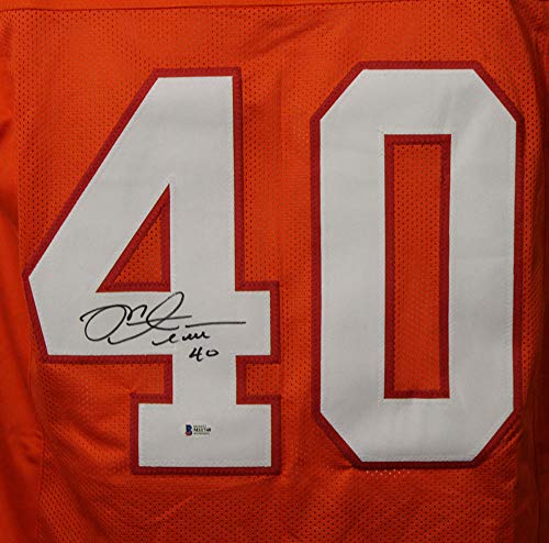 Mike Alstott Autographed/Signed Tampa Bay XL TB Orange Jersey BAS