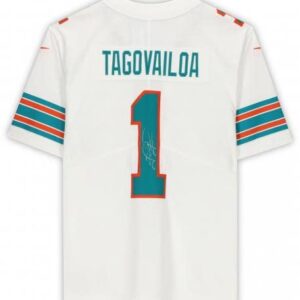 Tua Tagovailoa Miami Dolphins Autographed White Throwback Nike Limited Jersey - Autographed NFL Jerseys