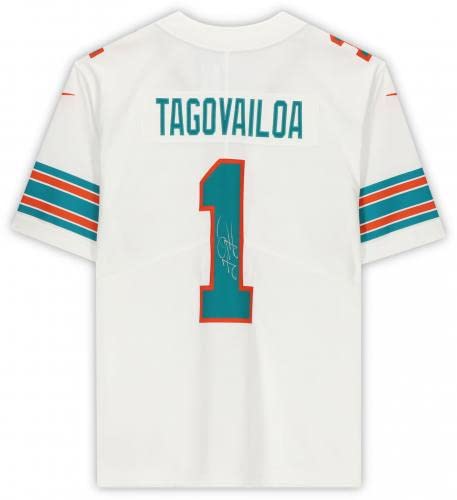 Tua Tagovailoa Miami Dolphins Autographed White Throwback Nike Limited Jersey - Autographed NFL Jerseys