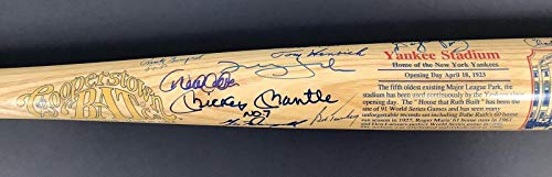 Mickey Mantle Signed Bat Baseball Yankees HOF Derek Jeter Autograph 34 Sigs JSA - Autographed MLB Bats