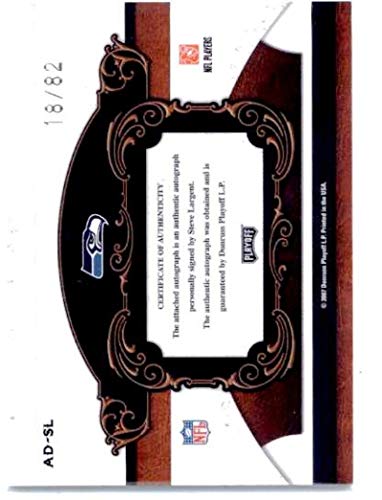 2007 Playoff National Treasures All Decade Signature #SL Steve Largent Seattle Seahawks NFL Football Card (Autographed) /82 NM-MT