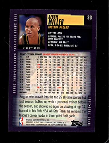 2000-01 TOPPS #33 REGGIE MILLER NMMT PACERS HOF