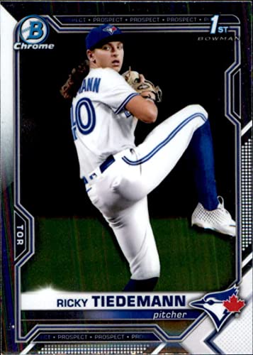 2021 Bowman Chrome Draft #BDC-89 Ricky Tiedemann RC Rookie Toronto Blue Jays MLB Baseball Trading Card