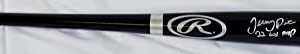 Jeremy Pena Autographed Black Rawlings Pro Baseball Bat w/WS MVP - MLB Hologram Silver