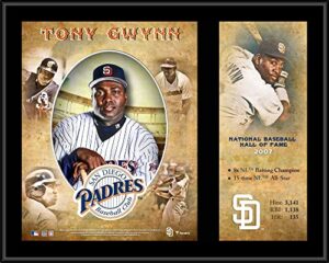 tony gwynn san diego padres 12″ x 15″ hall of fame career profile sublimated plaque – mlb player plaques and collages