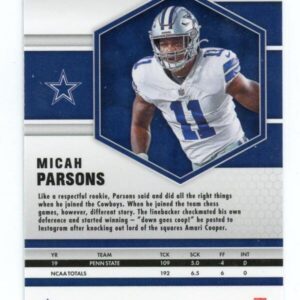 2021 Panini Mosaic #362 Micah Parsons RC Rookie Dallas Cowboys NFL Football Trading Card