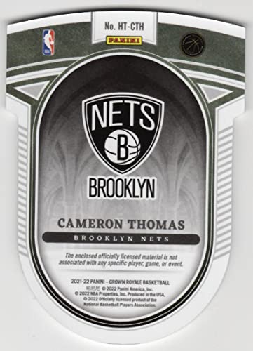 Cameron Thomas 2021-22 Panini Crown Royale Heirs to the Throne Rookie Jersey Card Brooklyn Nets Cam Thomas Rookie Relic