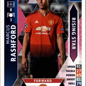 2018-19 Topps UEFA Champions League Match Attax Rising Stars #RS9 Marcus Rashford Manchester United FC Soccer Trading Card