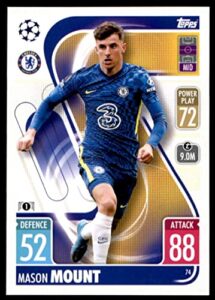 2021-22 topps match attax uefa champions league #74 mason mount chelsea fc official ucl soccer trading card in raw (nm or better) condition