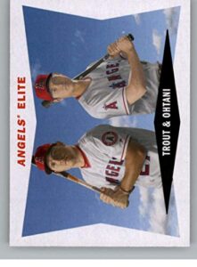 2020 topps archives baseball 1960 combo cards #60cc-to mike trout/shohei ohtani los angeles angels official mlb trading card