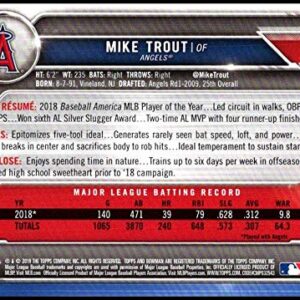 2019 Bowman Baseball #1 Mike Trout Los Angeles Angels Official MLB Trading Card From Topps