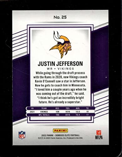 2022 DONRUSS ELITE GREEN #25 JUSTIN JEFFERSON NMMT VIKINGS