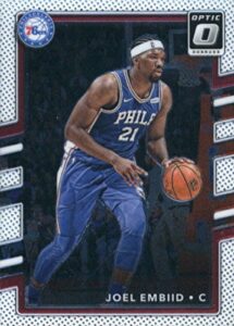 2017-18 donruss optic #112 joel embiid philadelphia 76ers basketball card