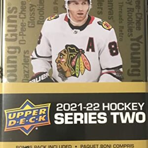 2021 2022 Upper Deck Hockey Series 2 Factory Sealed Unopened Collectible TIN with 9 Packs Including 72 Cards Total with Possible Young Gun Rookie Cards Plus an Exclusive Bonus 3 Card O Pee Chee Rookie Pack