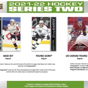 2021 2022 Upper Deck Hockey Series 2 Factory Sealed Unopened Collectible TIN with 9 Packs Including 72 Cards Total with Possible Young Gun Rookie Cards Plus an Exclusive Bonus 3 Card O Pee Chee Rookie Pack