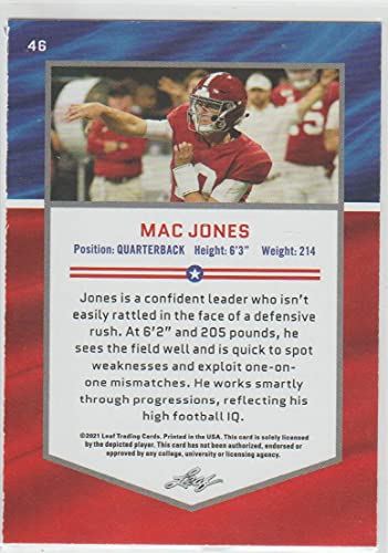 2021 Leaf Draft #46 Mac Jones Alabama Crimson Tide All-American (RC - Rookie Card) NFL Football Card NM-MT