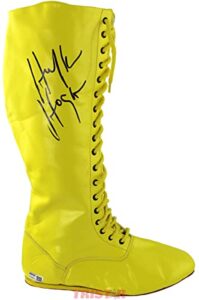 hulk hogan signed autographed yellow wrestling boot tristar