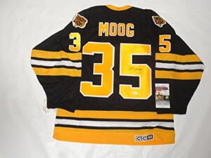 andy moog signed vintage ccm bruins jersey jsa coa