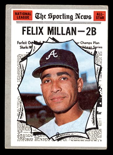 1970 Topps # 452 All-Star Felix Millan Atlanta Braves (Baseball Card) FAIR Braves