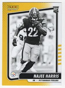 najee harris rc 2021 panini instant black & white /2728 rookie #bw-11 steelers nfl