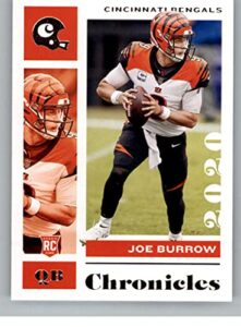 2020 panini chronicles base chronicles #19 joe burrow cincinnati bengals rc rookie card official nfl football trading card in raw (nm or better) condition