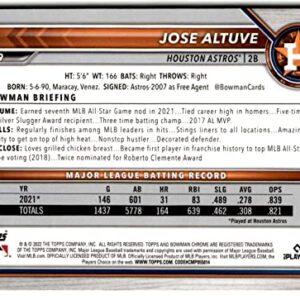 JOSE ALTUVE 2022 Bowman Chrome #9 NM+-MT+ MLB Baseball Astros