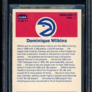 1986-87 Fleer Stickers #11 Dominique Wilkins Rookie Card BGS BCCG 8 Excellent+