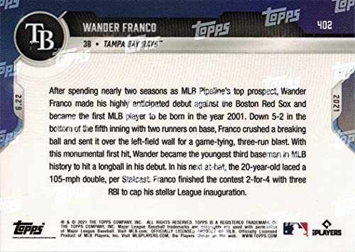 2021 Topps Now Baseball #402 Wander Franco Pre-Rookie Card - 1st Topps Now Card