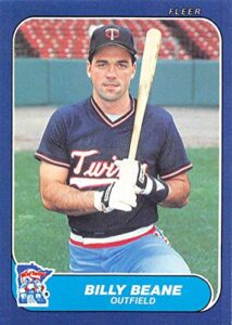 1986 fleer update baseball #u-11 billy beane rc rookie card minnesota twins official mlb trading card