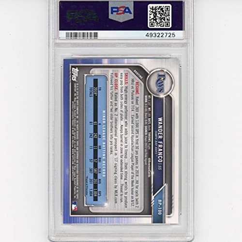 Graded 2019 Bowman Paper Prospects Wander Franco #BP100 Rookie RC Baseball Card PSA 10 Gem Mint