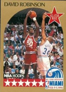 david robinson basketball card (san antonio spurs) 1990 hoops #24 all star