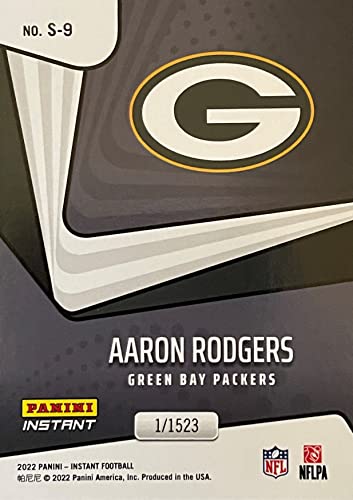 2022 Panini SUPERNOVA Football Authentic AARON RODGERS Football Card Limited Production of Only 1523! - Green Bay Packers