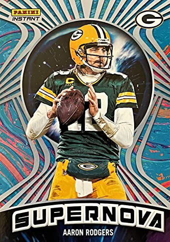 2022 Panini SUPERNOVA Football Authentic AARON RODGERS Football Card Limited Production of Only 1523! - Green Bay Packers