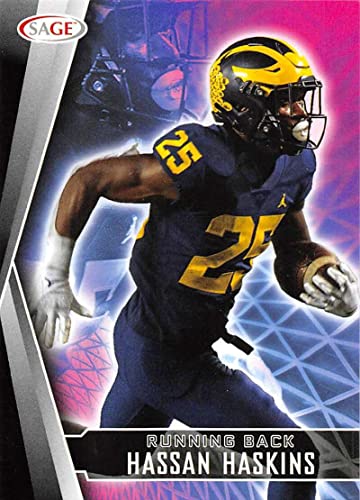 2022 Sage Low Series #20 Hassan Haskins Michigan Wolverines RC Rookie Football Trading Card