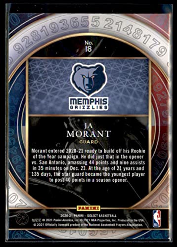 2020-21 Panini Select - Select Numbers #18 - Ja Morant