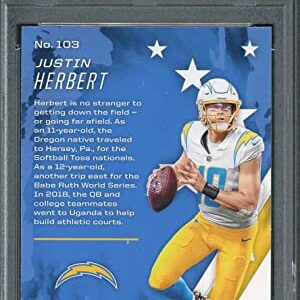 Justin Herbert 2020 Panini Rookies & Stars Football Card #103 Graded PSA 10