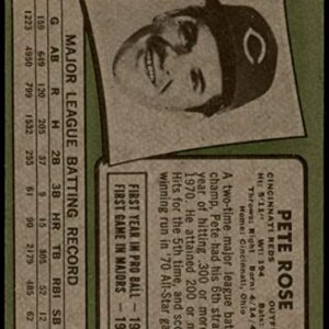 1971 Topps # 100 Pete Rose Cincinnati Reds (Baseball Card) GOOD Reds