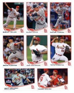 2013 topps baseball st. louis cardinals complete team set ( 23 cards) – shelby miller rookie, trevor resenthal, 2 matt holliday, adam wainwright, yadier molina, edward mujica, 2013 nlds game 5, jamie garcia, matt carpenter, daniel desgalso, jon jay, jason