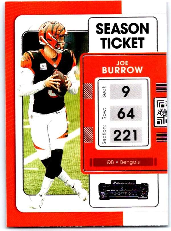 2021 Panini Contenders Season Ticket #19 Joe Burrow Cincinnati Bengals Official NFL Football Trading Card in Raw (NM or Better) Condition