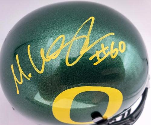 Max Unger Autographed Oregon Ducks Green Mini Helmet MCS Holo Stock #72417 - Autographed College Mini Helmets