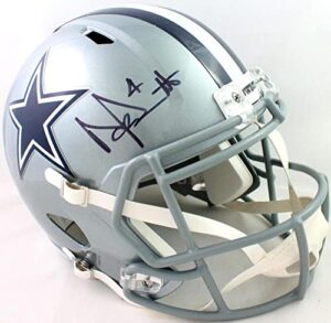 dak prescott autographed dallas cowboys speed full size helmet- ba w holo *black – autographed nfl helmets