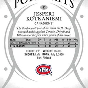 2018-19 Upper Deck Portraits Hockey #P-98 Jesperi Kotkaniemi Montreal Canadiens Official NHL Trading Card from UD