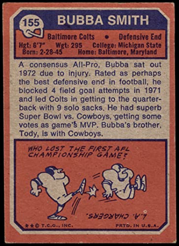 1973 Topps # 155 Bubba Smith Baltimore Colts (Football Card) VG Colts Michigan St