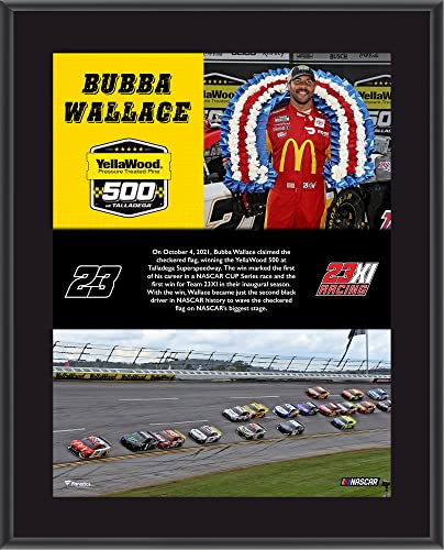 Bubba Wallace 10.5" x 13" 2021 YellaWood 500 First Win Sublimated Plaque - NASCAR Driver Plaques and Collages