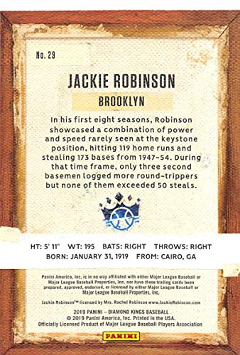 2019 Panini Diamond Kings #29 Jackie Robinson Brooklyn Dodgers Baseball Card