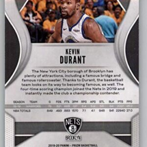 2019-20 Panini Prizm #210 Kevin Durant Brooklyn Nets NBA Basketball Trading Card