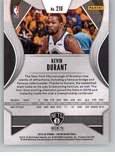 2019-20 Panini Prizm #210 Kevin Durant Brooklyn Nets NBA Basketball Trading Card