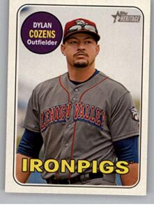 2018 topps heritage minor league #21 dylan cozens lehigh valley ironpigs official milb baseball trading card in raw (nm or better) condition