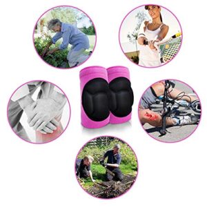 JYBTAA Women Knee Pads for Cleaning House Floors,Gardening Work, Carpet, Roofing,kneepads with Soft Inner Liner, Adjustable knee pads Suitable Garden,Flooring Yard,Pink L